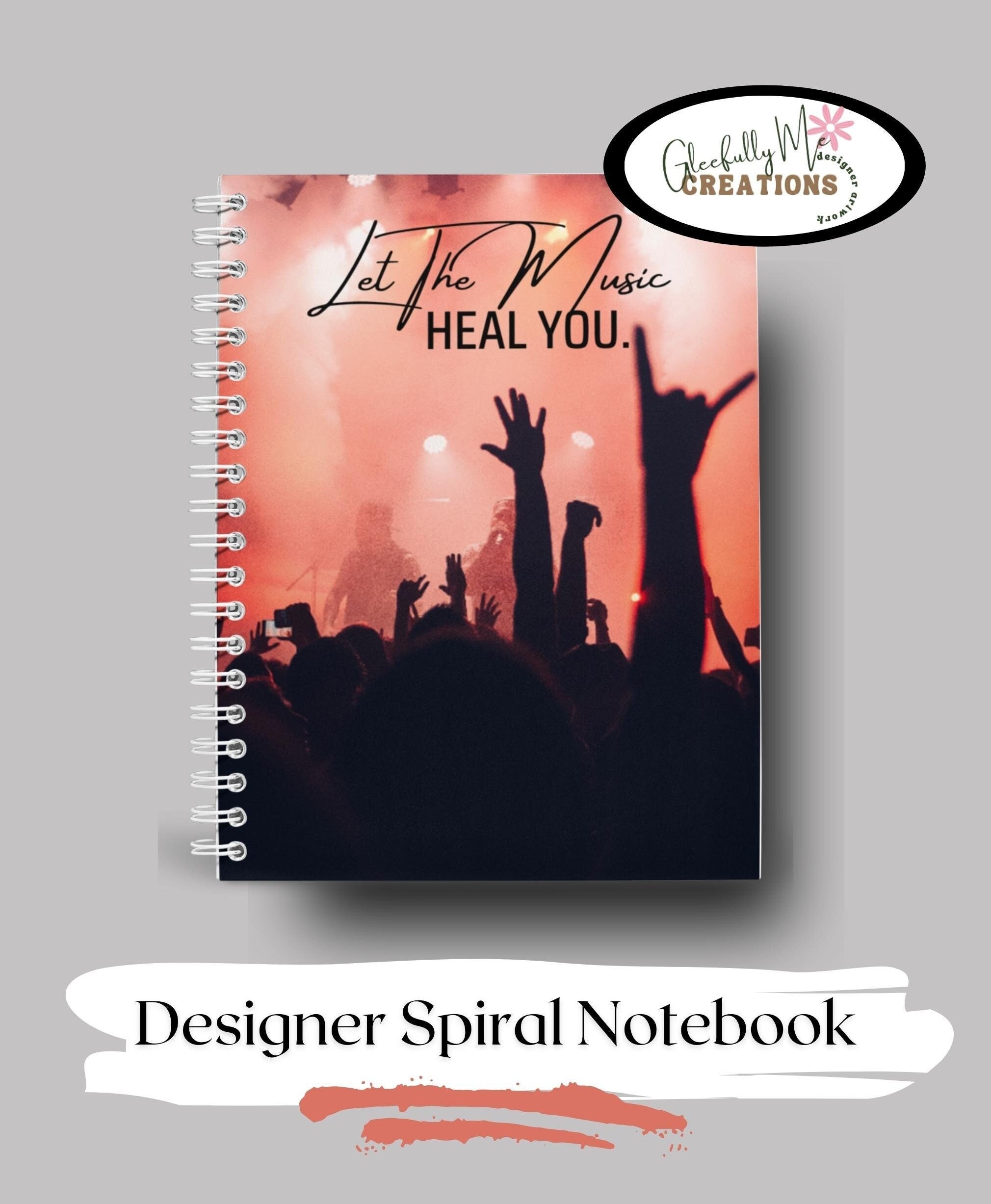 Spiral Notebook "let the Music Heal You," 118 Ruled Line Pages Designer ...
