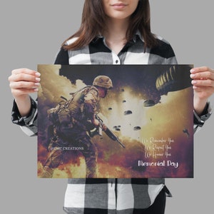 Digital Downloadable Memorial Day Wall Art, Printable We Remember You ...