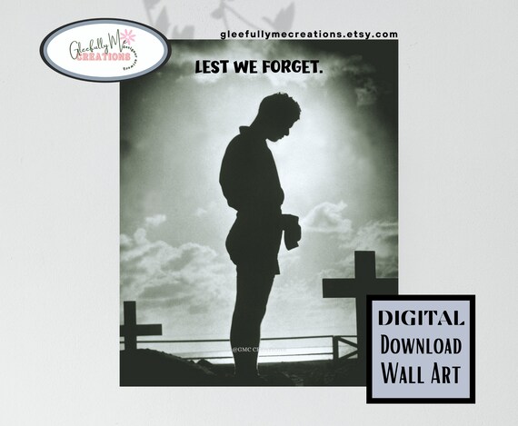Digital Downloadable Memorial Day Print Lest We Forget - Etsy