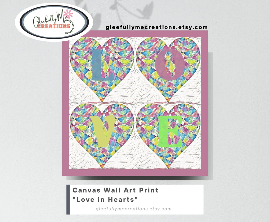 Love Heart Canvas Print, Nursery Wall Decor - Etsy