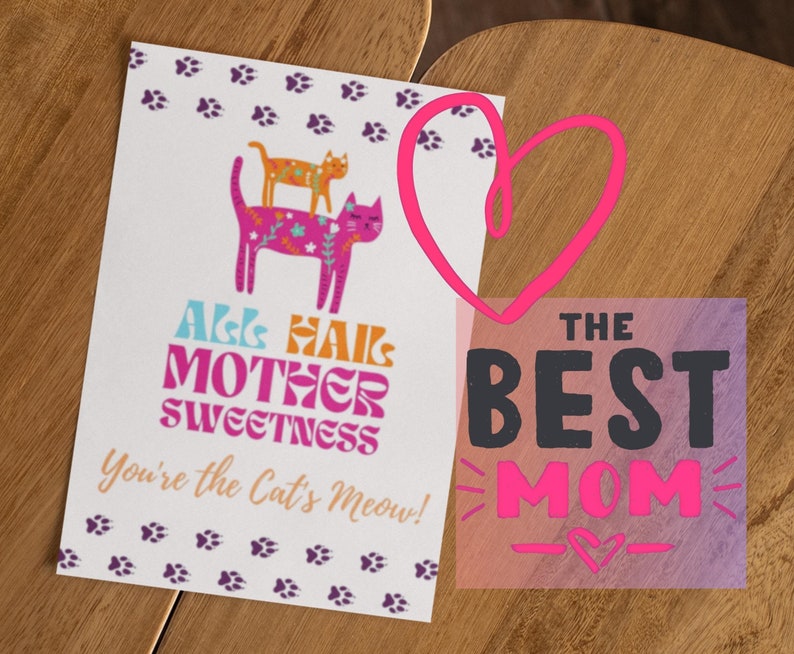 Downloadable Mother's Day Cat Lover's Card, Printable Instant Access ...
