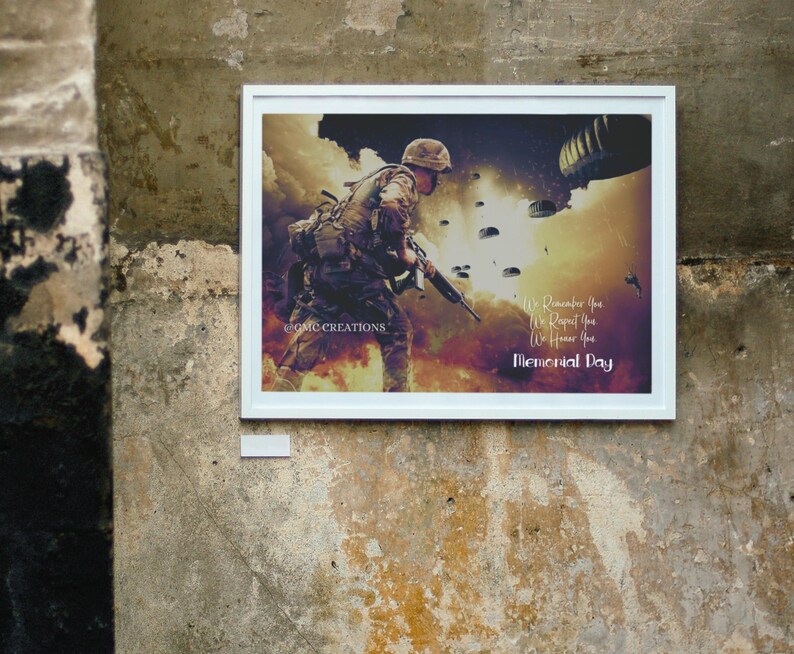 Digital Downloadable Memorial Day Wall Art, Printable We Remember You ...