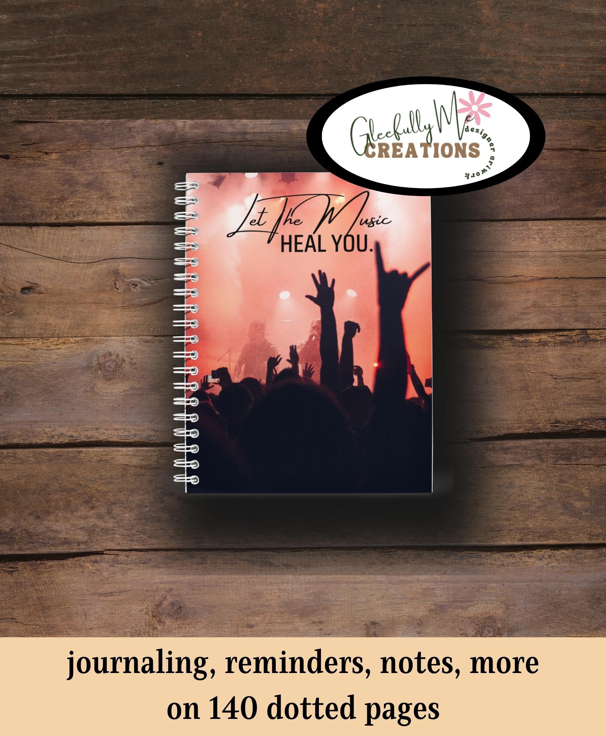 Spiral Notebook "let the Music Heal You," 118 Ruled Line Pages Designer ...