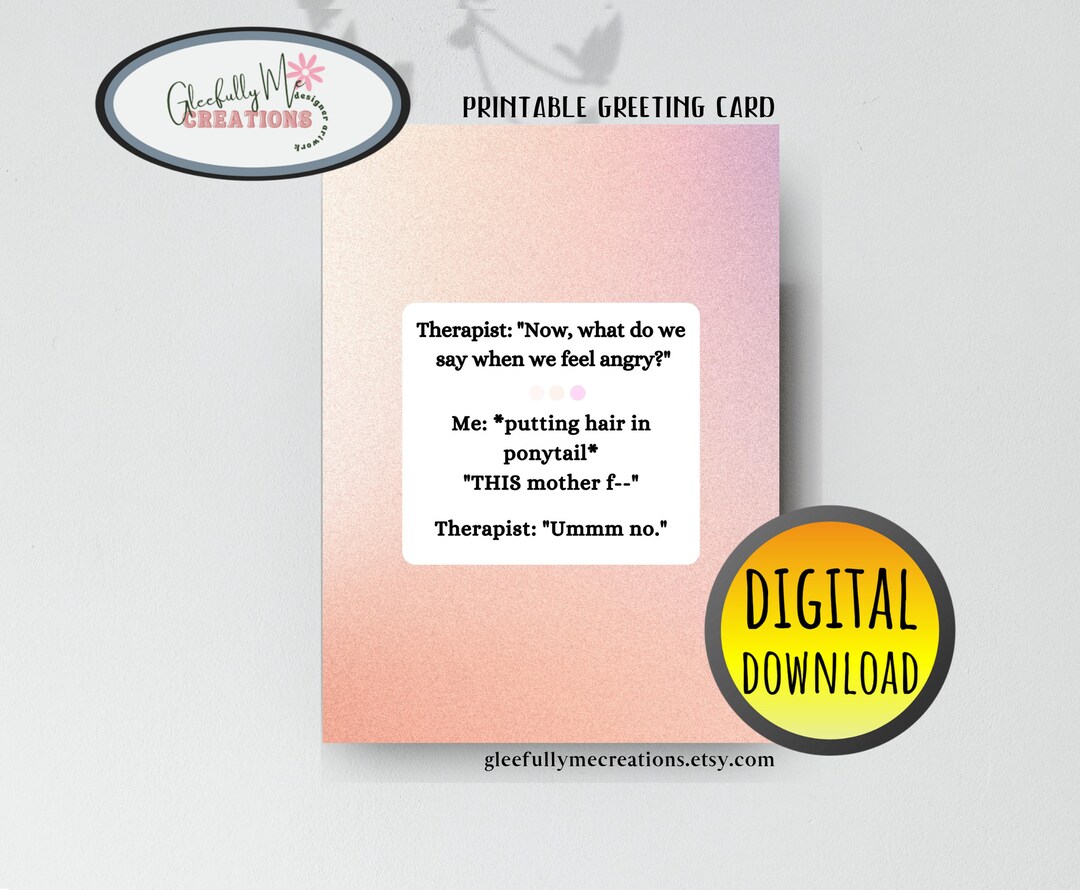 Downloadable When We're Angry Humorous Card, Printable Funny Greeting ...
