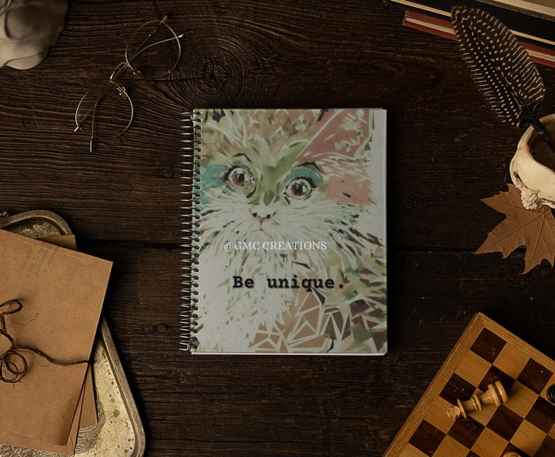 Spiral Notebook Polygon Art Cute Cat be Unique, Adorable Polygon Art ...