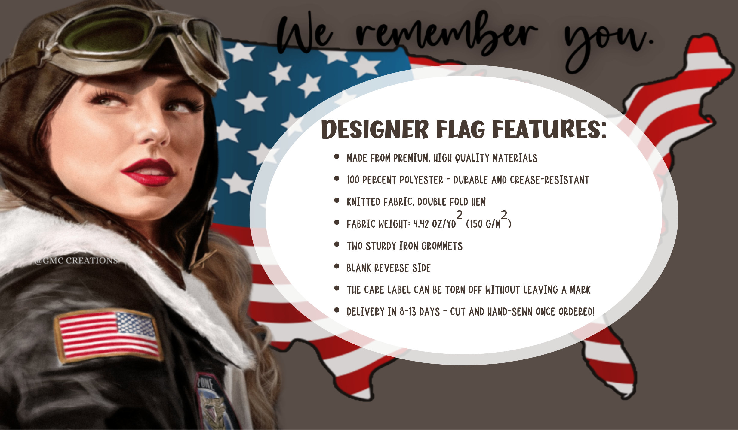 Designer Banner Flag - "we Remember You" - Flag for Memorial Day ...