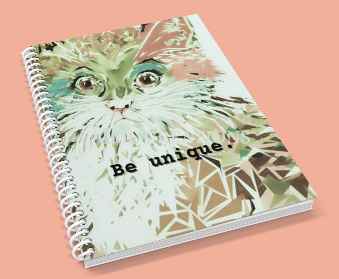 Spiral Notebook Polygon Art Cute Cat be Unique, Adorable Polygon Art ...