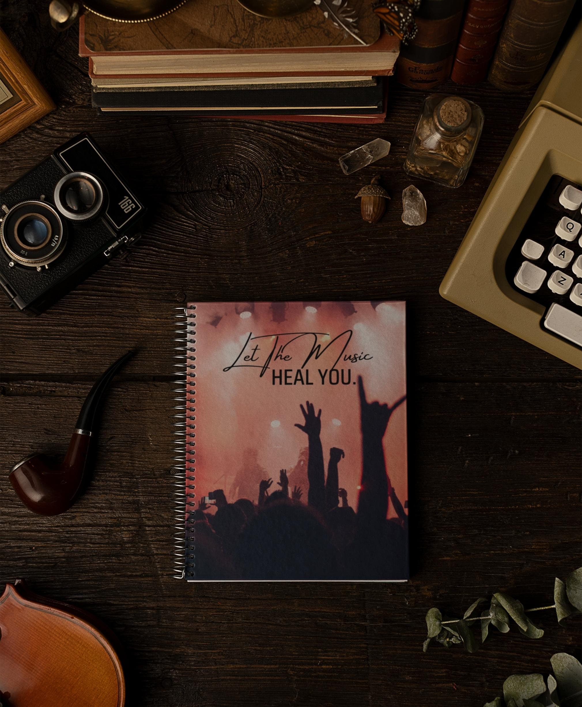 Spiral Notebook "let the Music Heal You," 118 Ruled Line Pages Designer ...