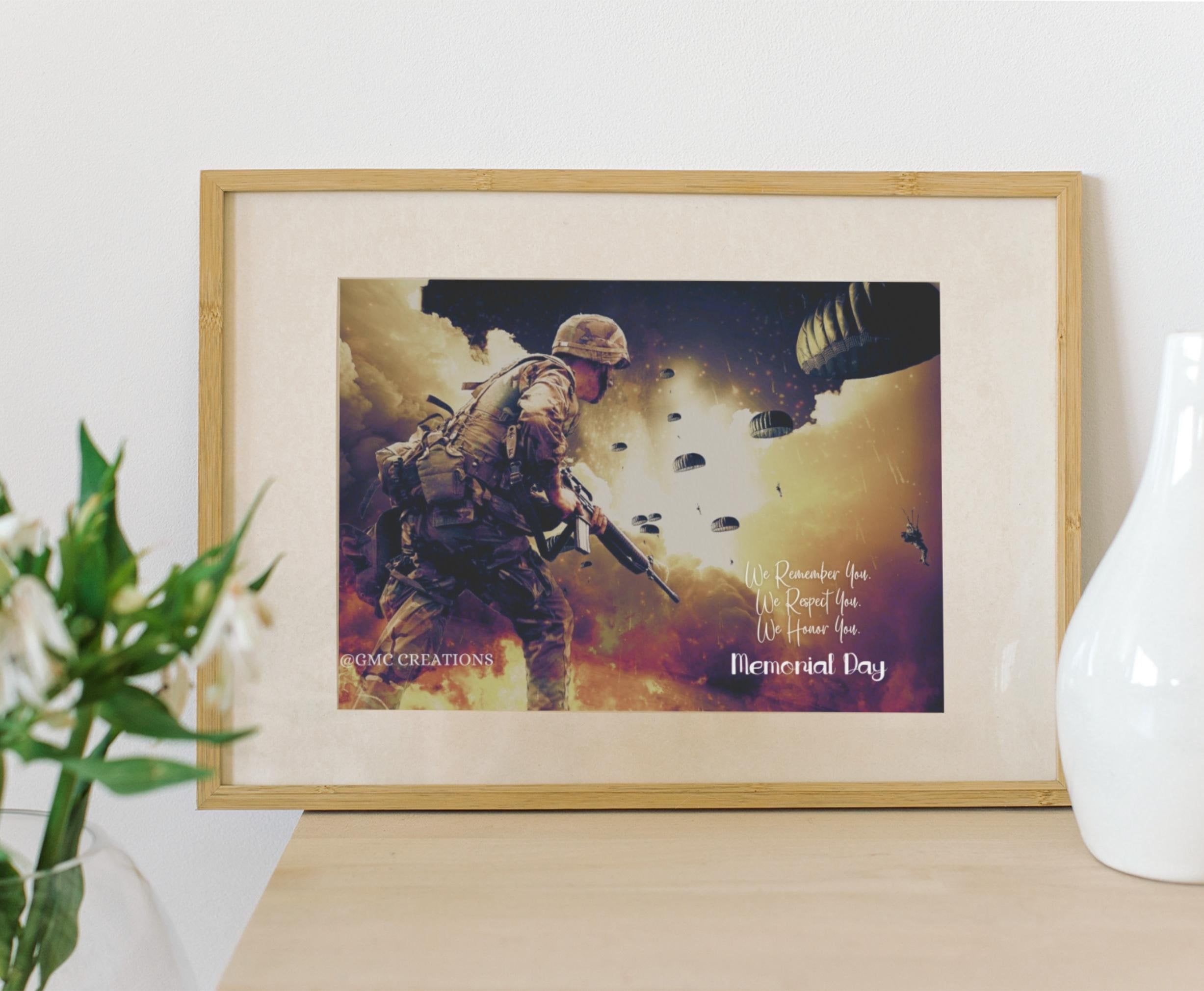Digital Downloadable Memorial Day Wall Art, Printable We Remember You ...