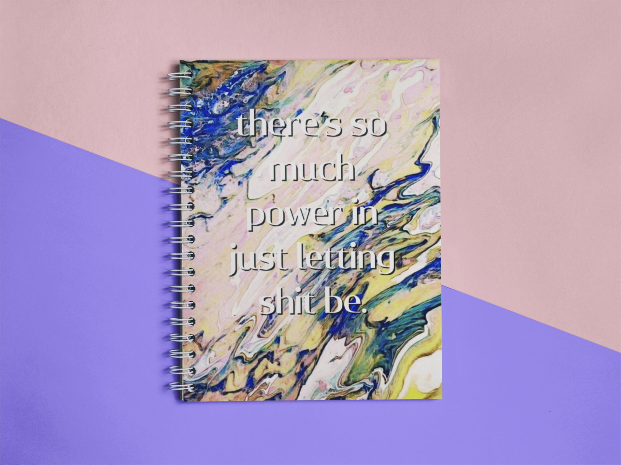 Inspirational Spiral Notebook, Abstract Art, Personal Peace Message - Etsy