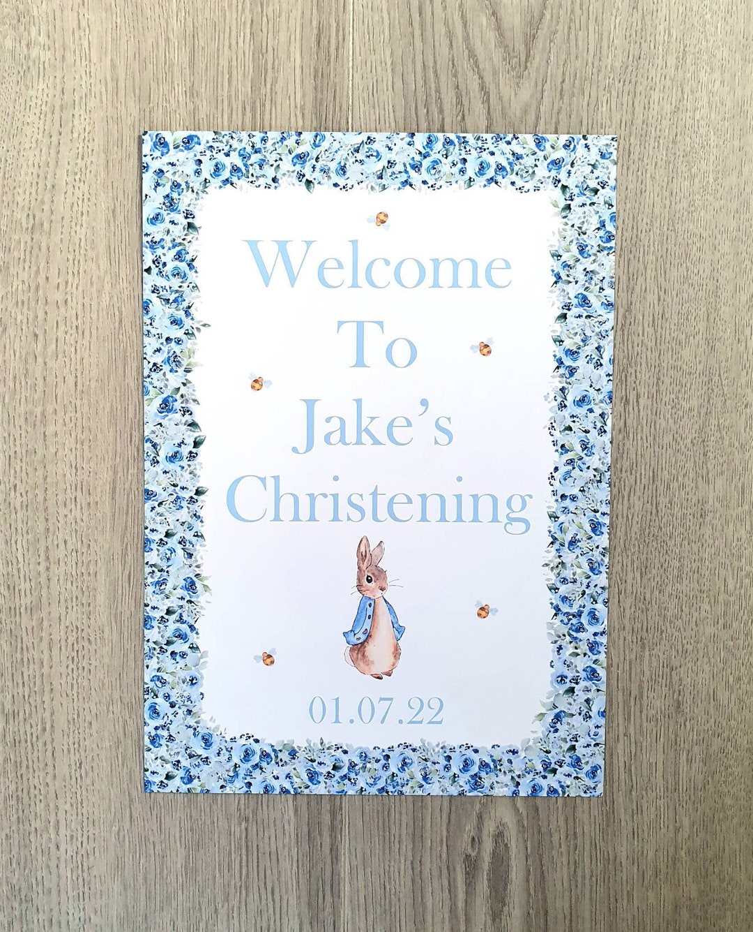 Peter Rabbit Welcome Sign Birthday, Christening, Baby Shower, Baptism ...
