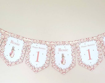 Peter Rabbit One Birthday Banner - Etsy UK