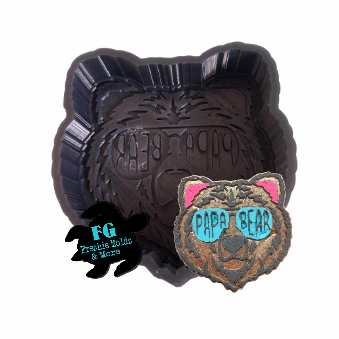 Papa Bear / Bear / Regular or Vent Clip / Freshie Mold / Mold - Etsy