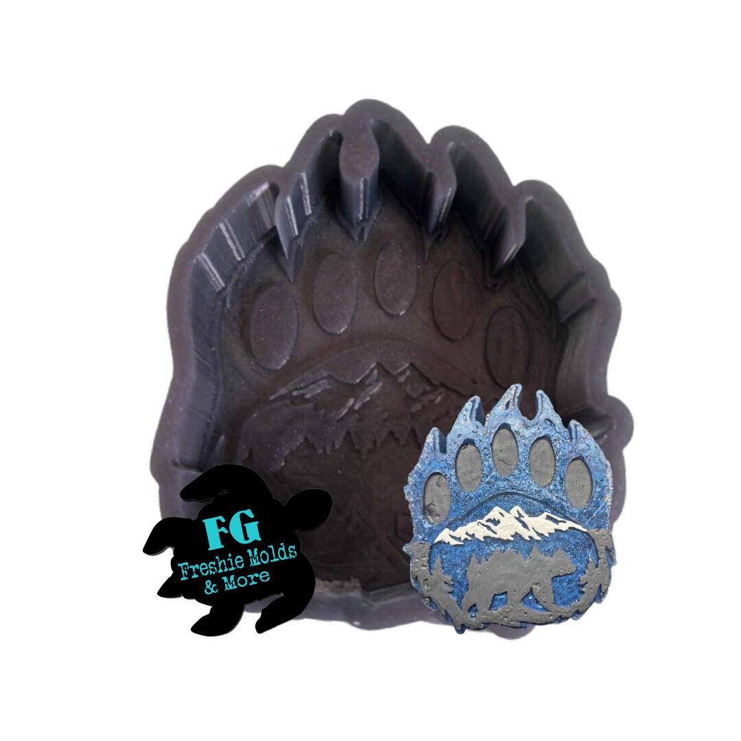 Bear Paw Print / Paw / Regular or Vent Clip / Silicone Freshie Mold ...