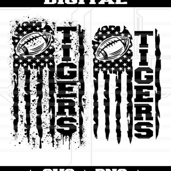 Tiger Football Svg - Etsy