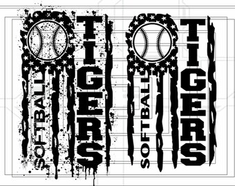Tigers Softball SVG DXF Files for Cricut Design, Silhouette Studio. - Etsy