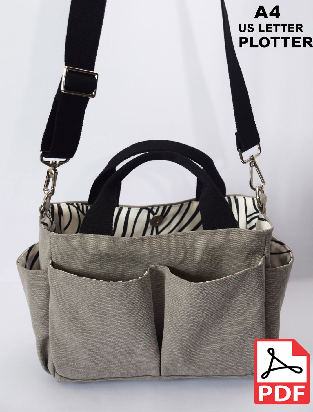 Multi-pocket Grocery Tote Sewing Pattern - Etsy