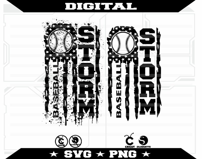 Storm Baseball Svg File - Etsy
