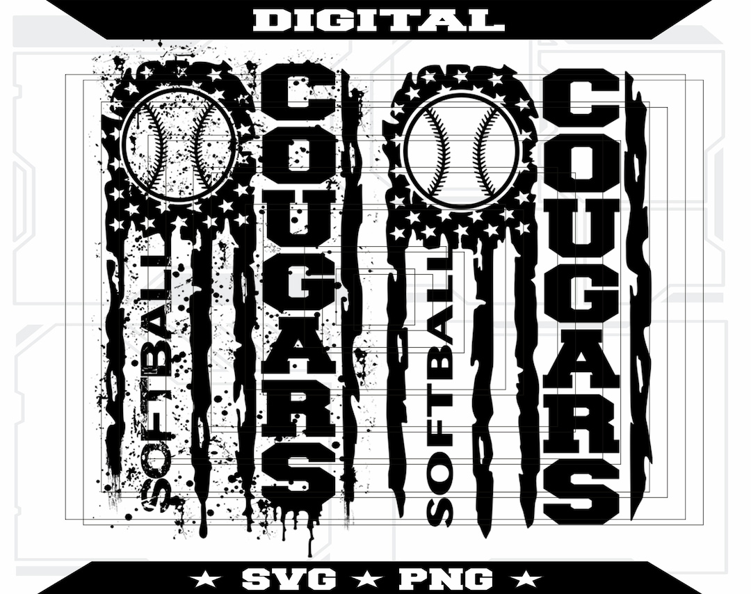 Cougars Softball Svg File - Etsy