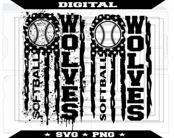 Softball Svg, Wolves Softball Svg, Wolves, Wolf, Softball, Svg, Dxf ...