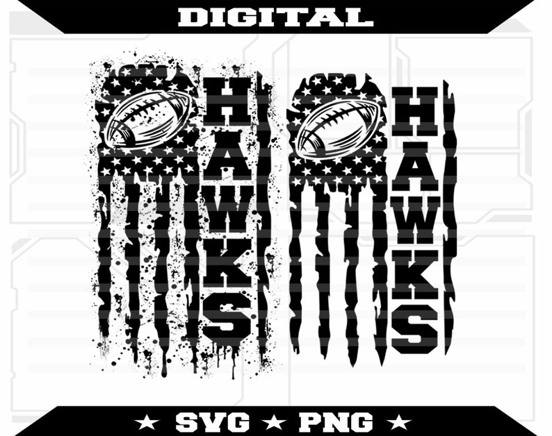 Hawks Football Svg File - Etsy