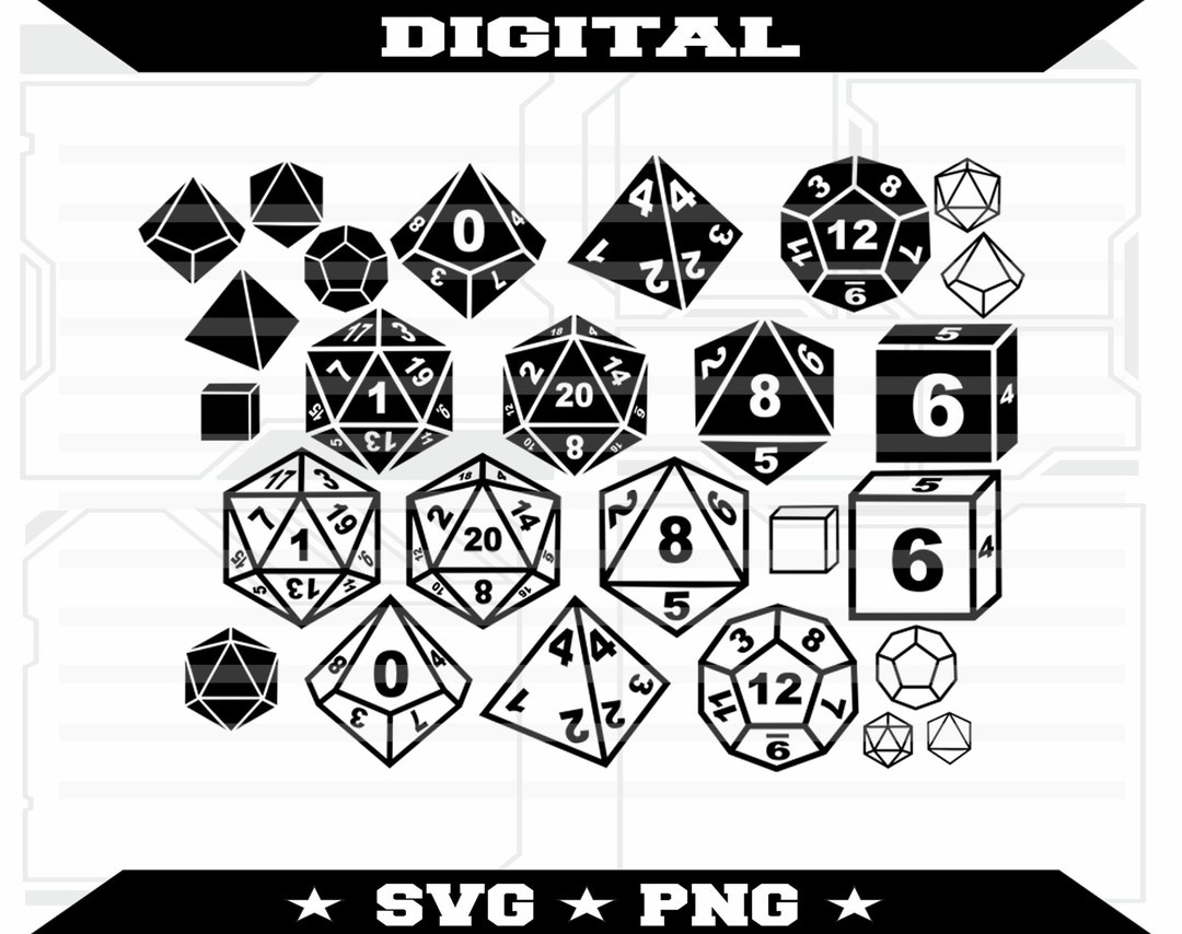 Dnd Dice Bundle SVG, Polyhedral Dice Svg File - Etsy