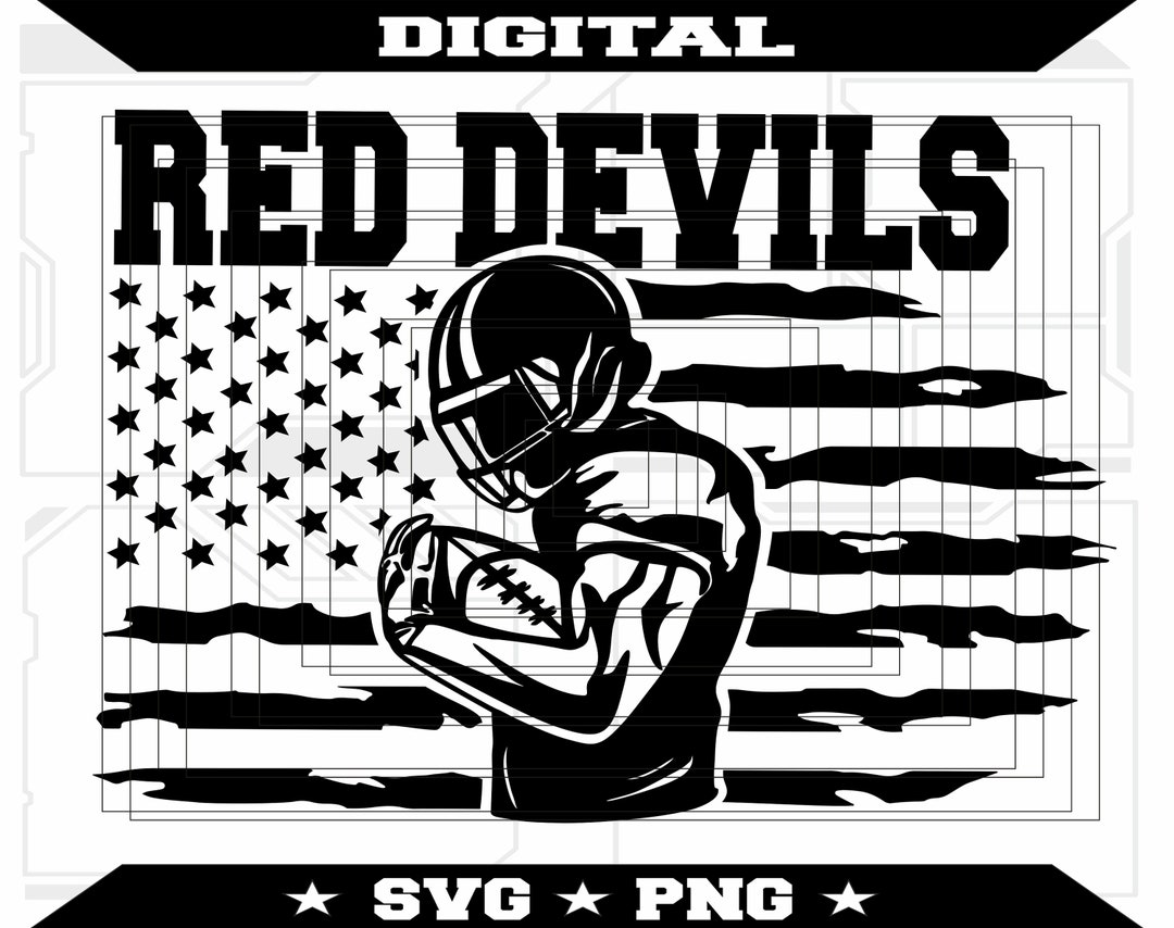 Red Devils Football Svg - Etsy