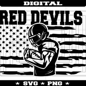 Red Devils Football Svg - Etsy