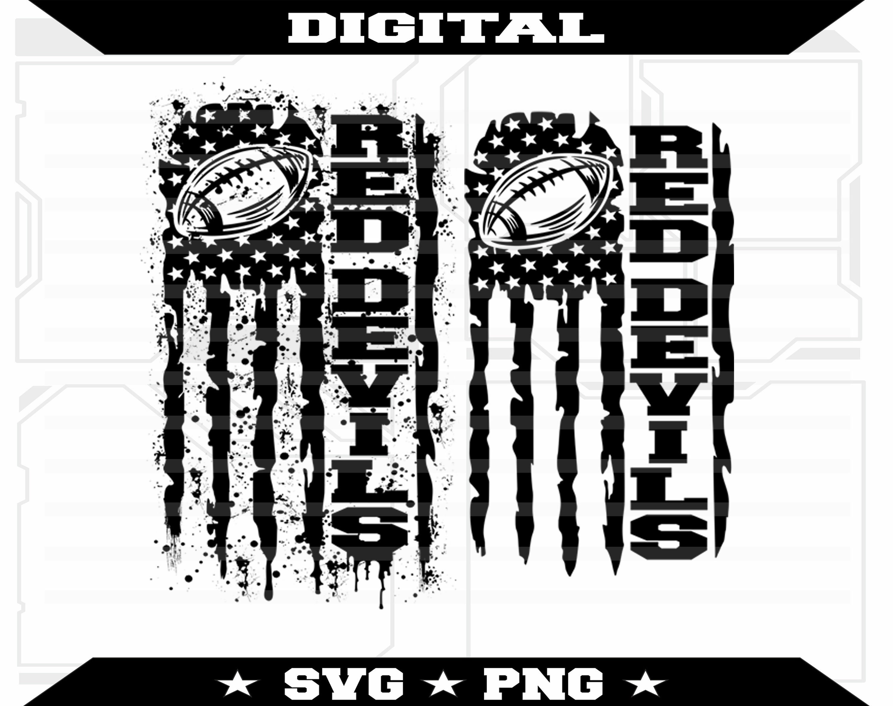 Red Devils Football Svg File - Etsy