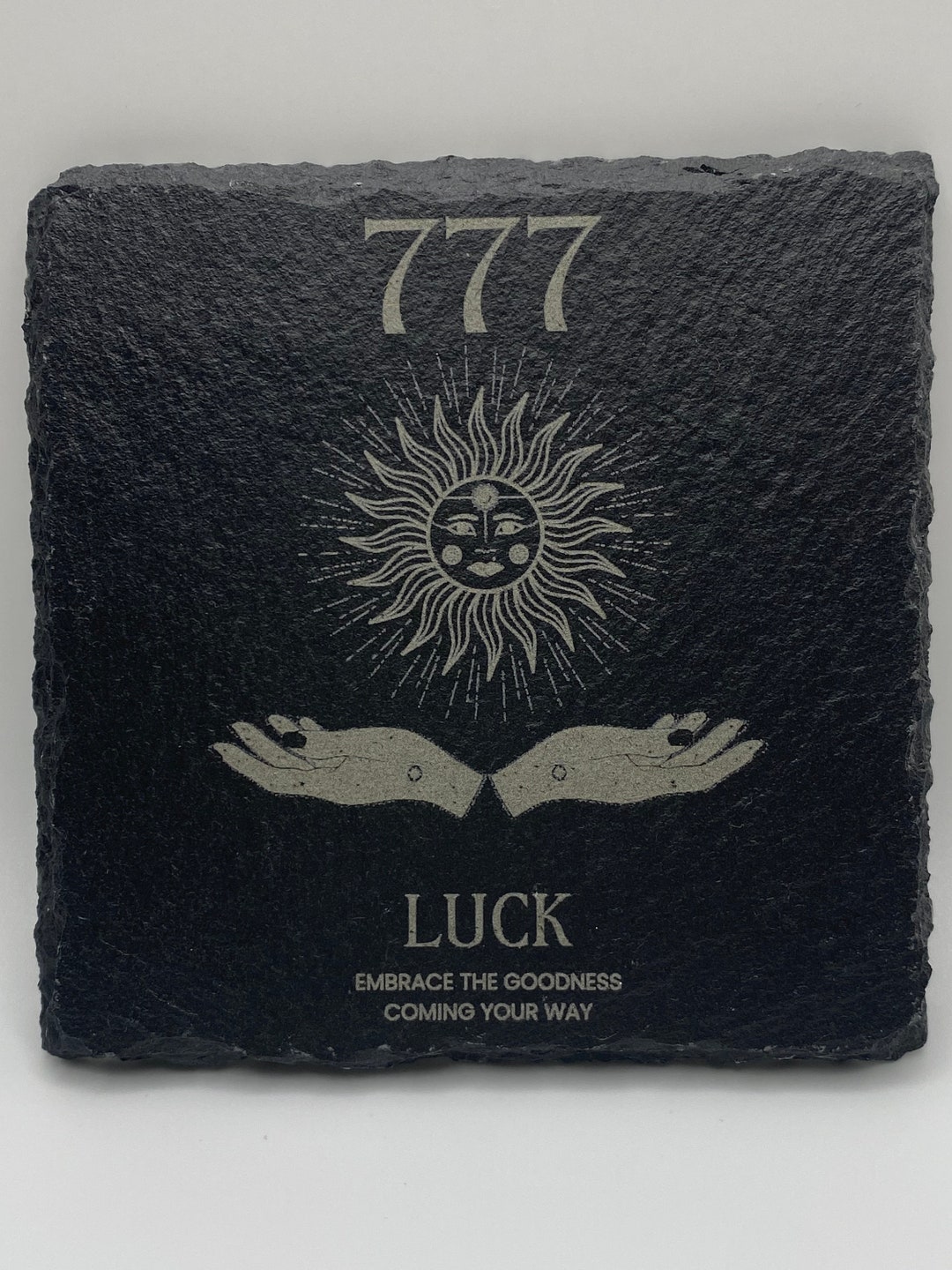 Slate Coaster, Angel Numbers, 777, Laser Engraved, Aesthetic Coaster - Etsy