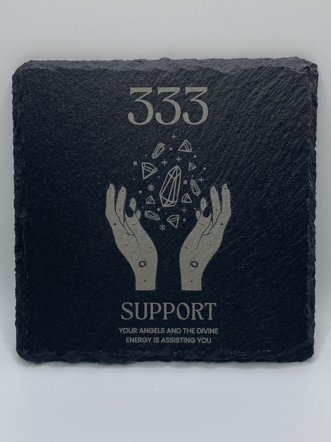 Slate Coaster, Angel Numbers, 333, Laser Engraved, Aesthetic Coaster - Etsy
