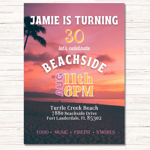 Sunset Birthday Party Invitation - Etsy