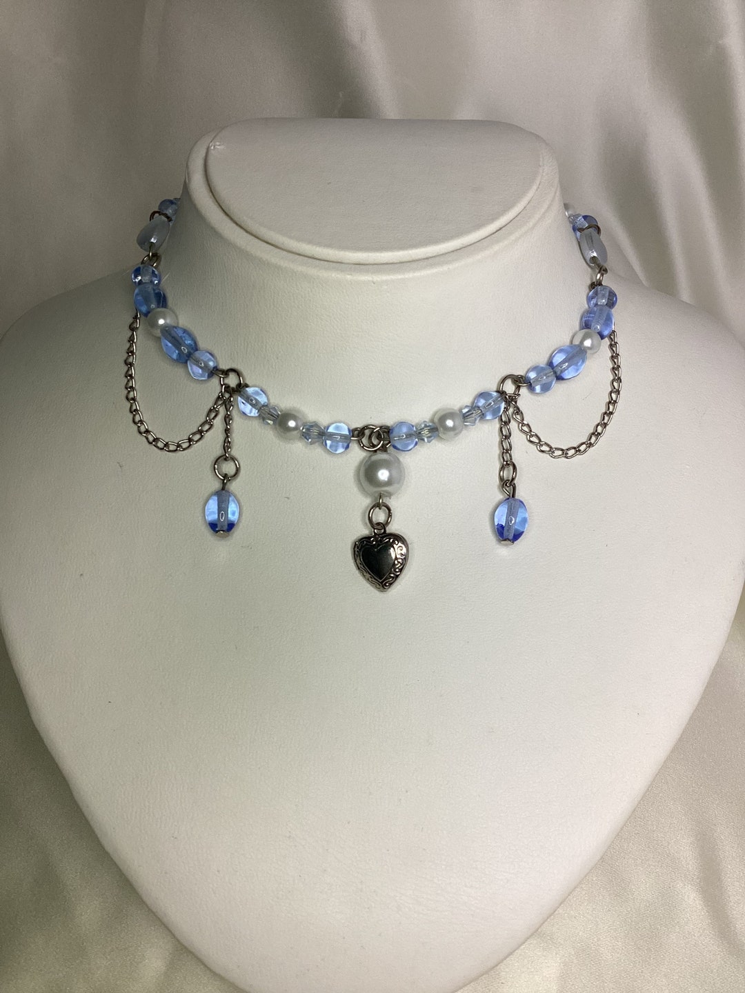 Blue Fairycore Necklace/ Beaded Jewelry/ Y2K/ Indie Jewelry/ Fairy ...
