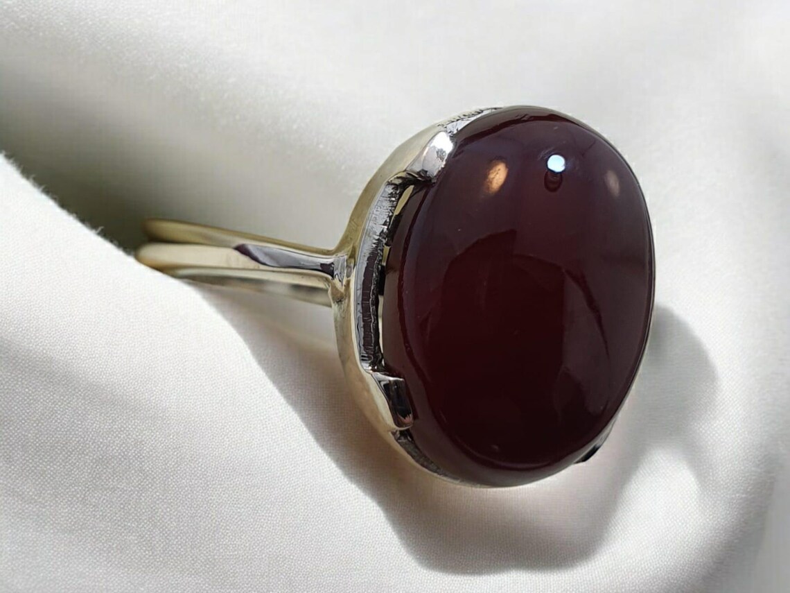 Natural Aqeeq Ring for Women - Etsy