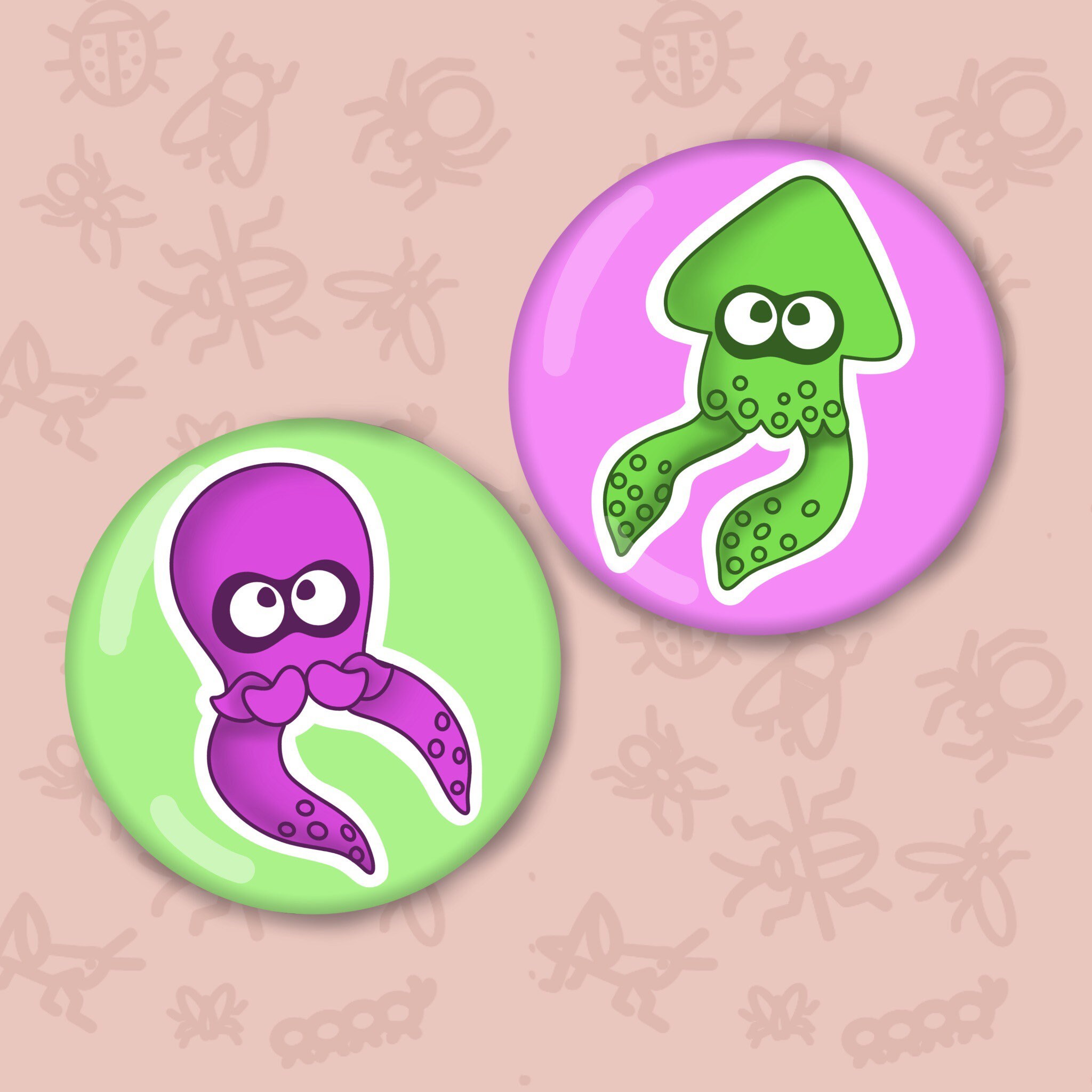 Splatoon Inkling / Octoling Badges - Etsy