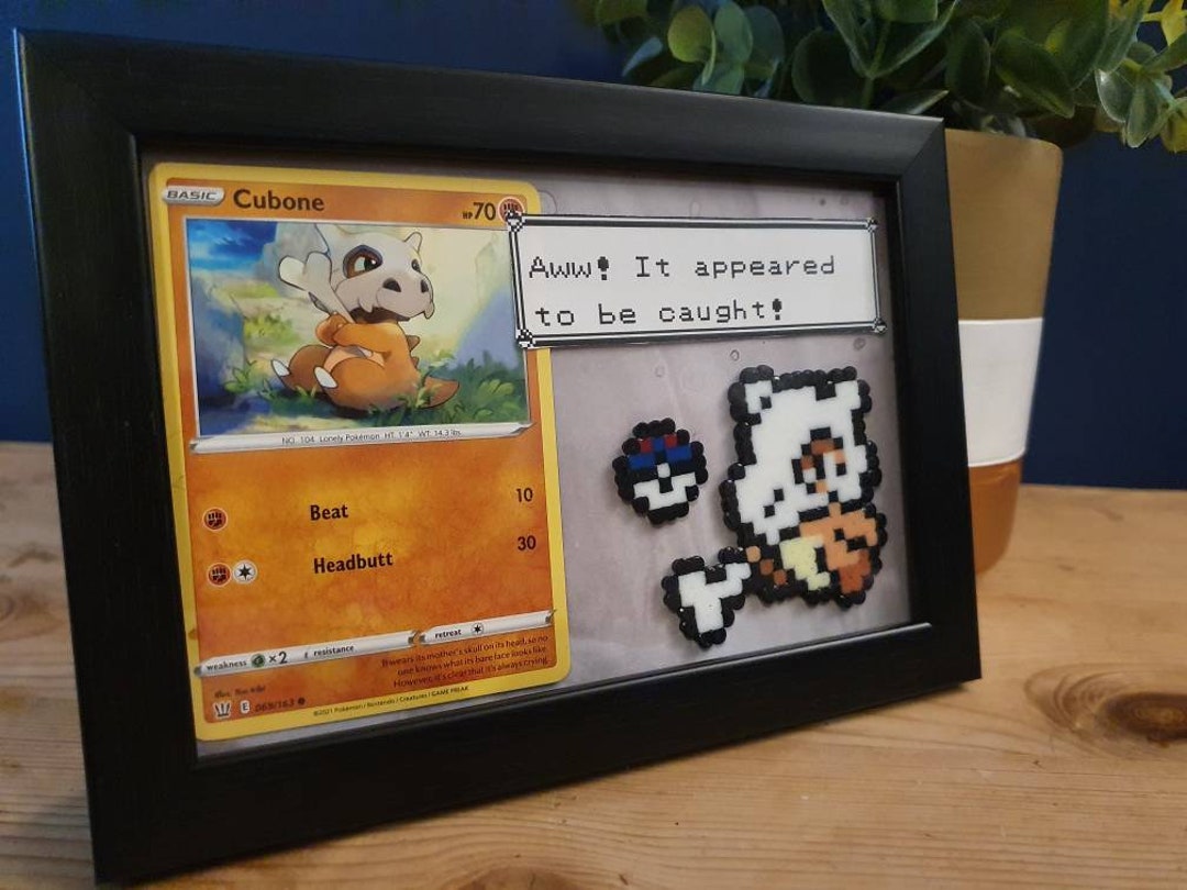 Handmade Cubone Pokémon Pixel Art Framed Picture With TCG Card - Etsy