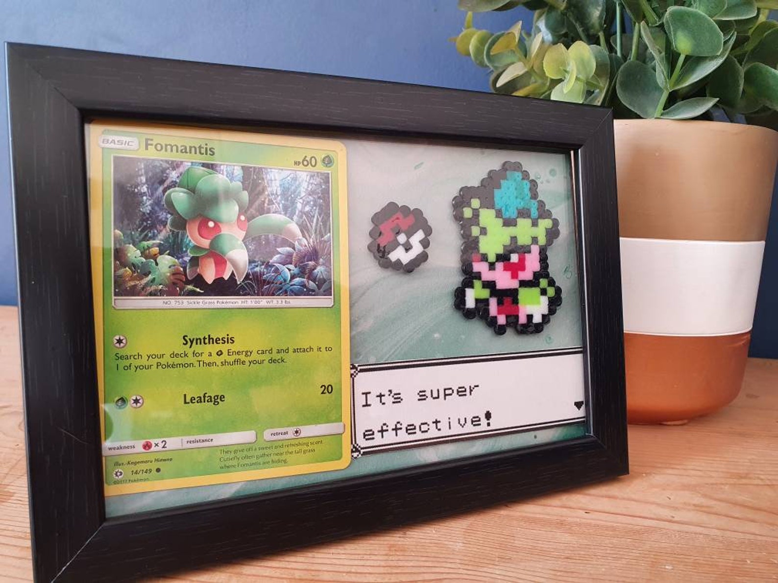 Handmade Fomantis Pokémon Pixel Art Framed Picture With TCG Card - Etsy ...