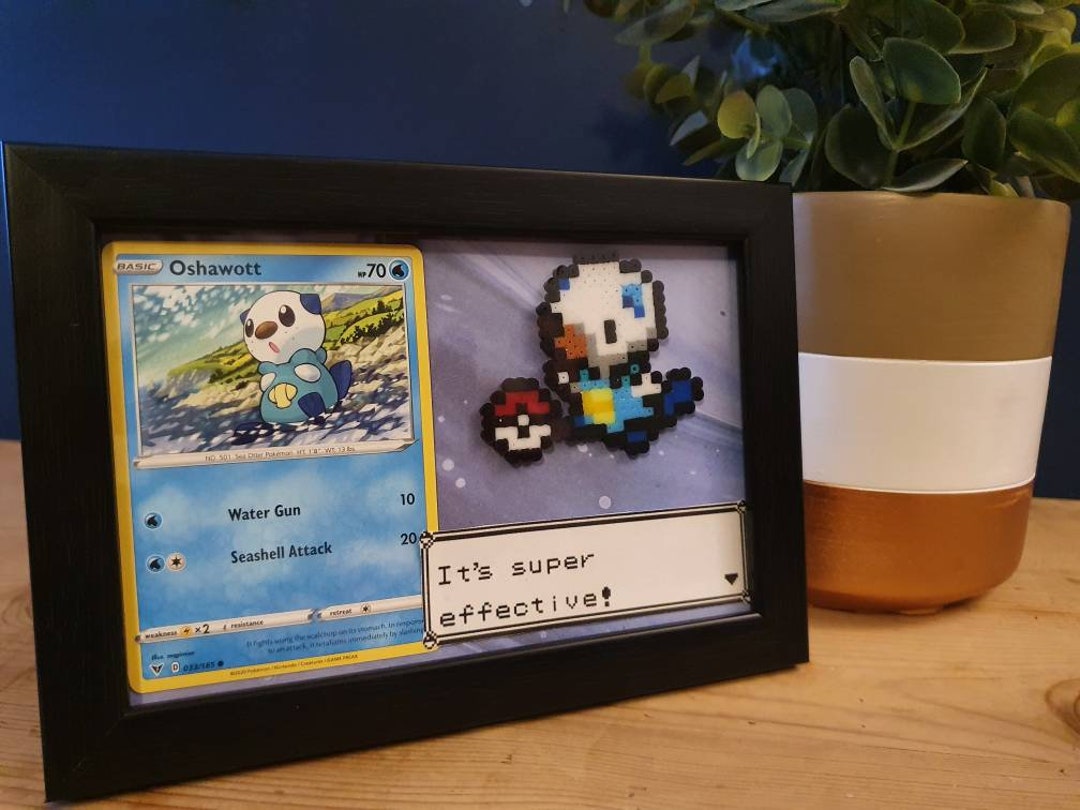 Handmade Oshawott Pokémon Pixel Art Framed Picture With TCG - Etsy
