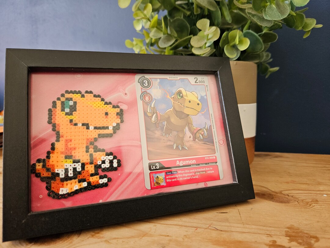 Handmade Agumon Digimon Pixel Art Framed Picture With TCG Card - Etsy UK