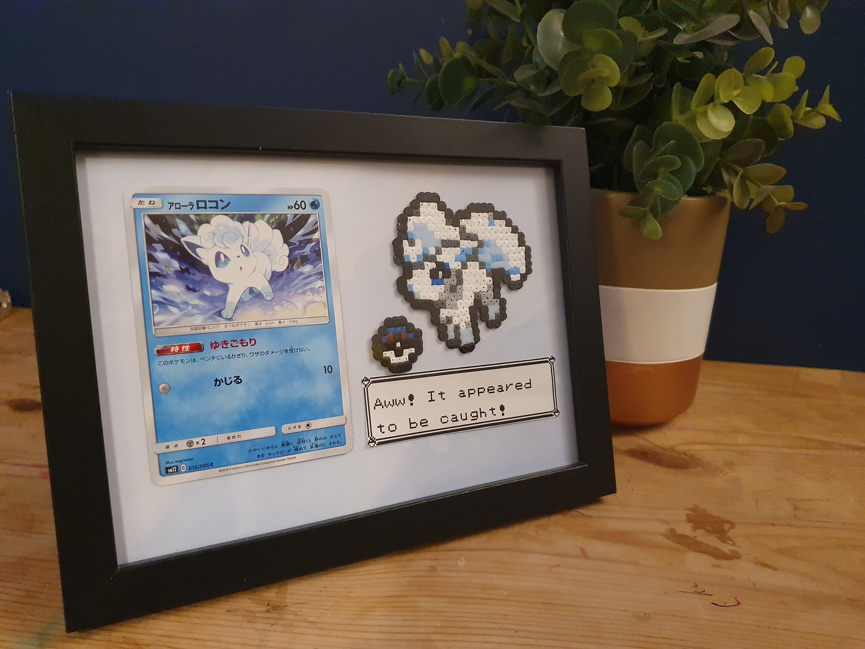 Handmade Alolan Vulpix Pokémon Pixel Art Framed Picture With TCG Card ...