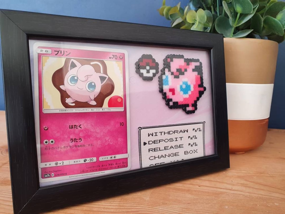 Handmade Jigglypuff Pokémon Pixel Art Framed Picture With TCG Card - Etsy