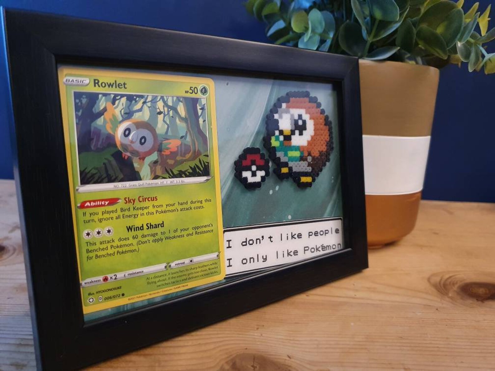 Handmade Rowlett Pokémon Pixel Art Framed Picture With TCG Card - Etsy