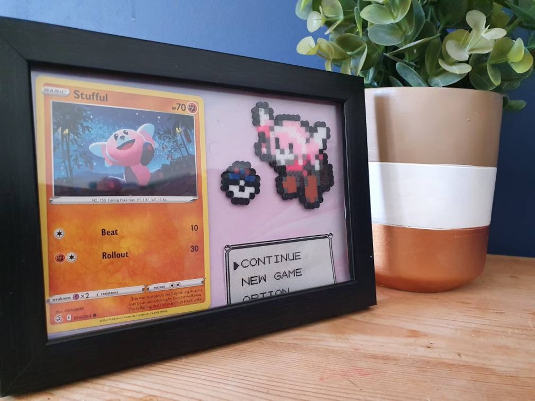 Handmade Stufful Pokémon Pixel Art Framed Picture With TCG - Etsy