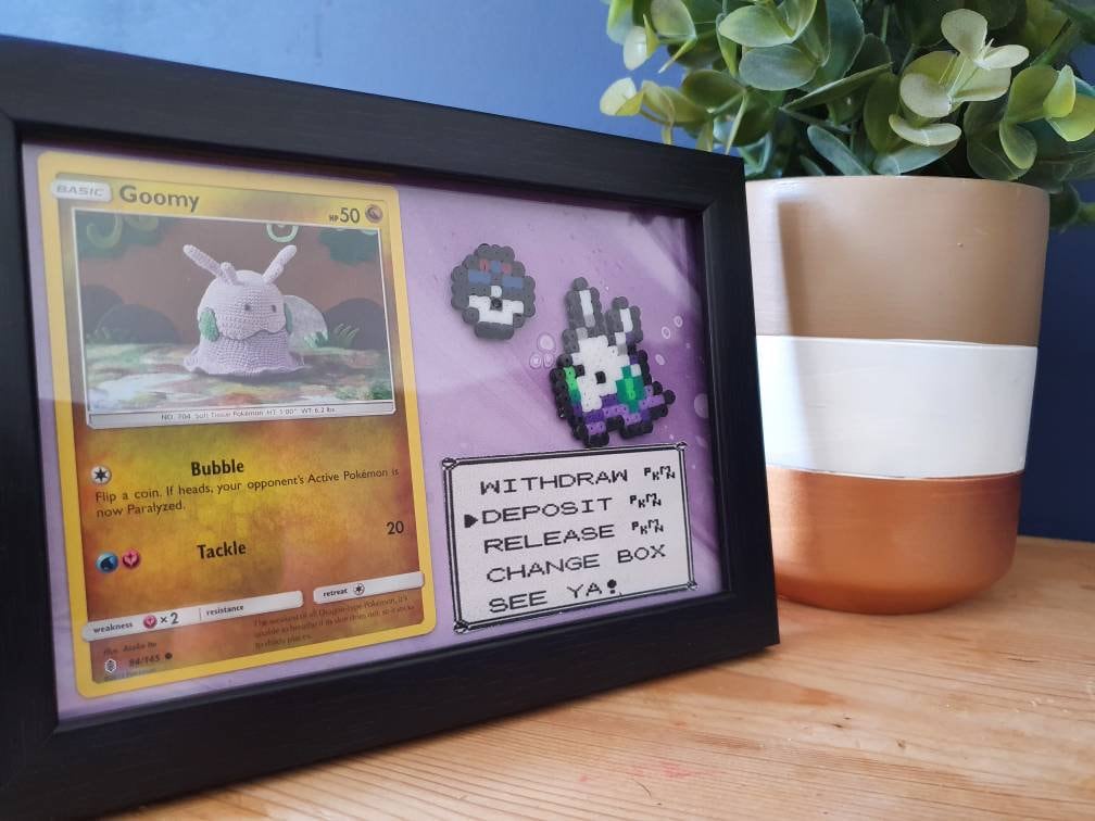 Handmade Goomy Pokémon Pixel Art Framed Picture With TCG Card - Etsy