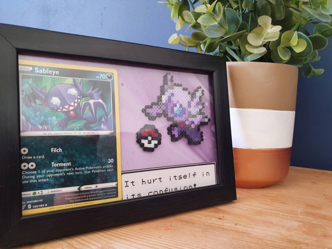Handmade Sableye Pokémon Pixel Art Framed Picture With TCG Card - Etsy ...