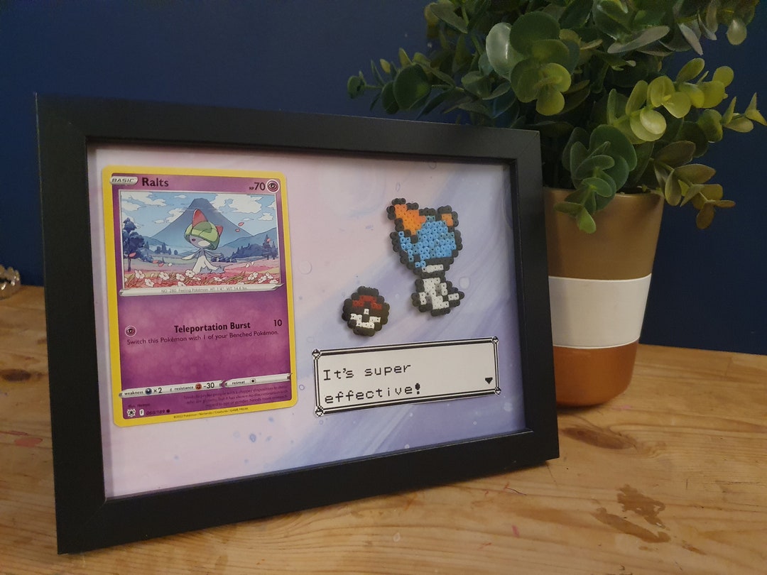 Handmade Shiny Ralts Pokémon Pixel Art Framed Picture With TCG Card ...