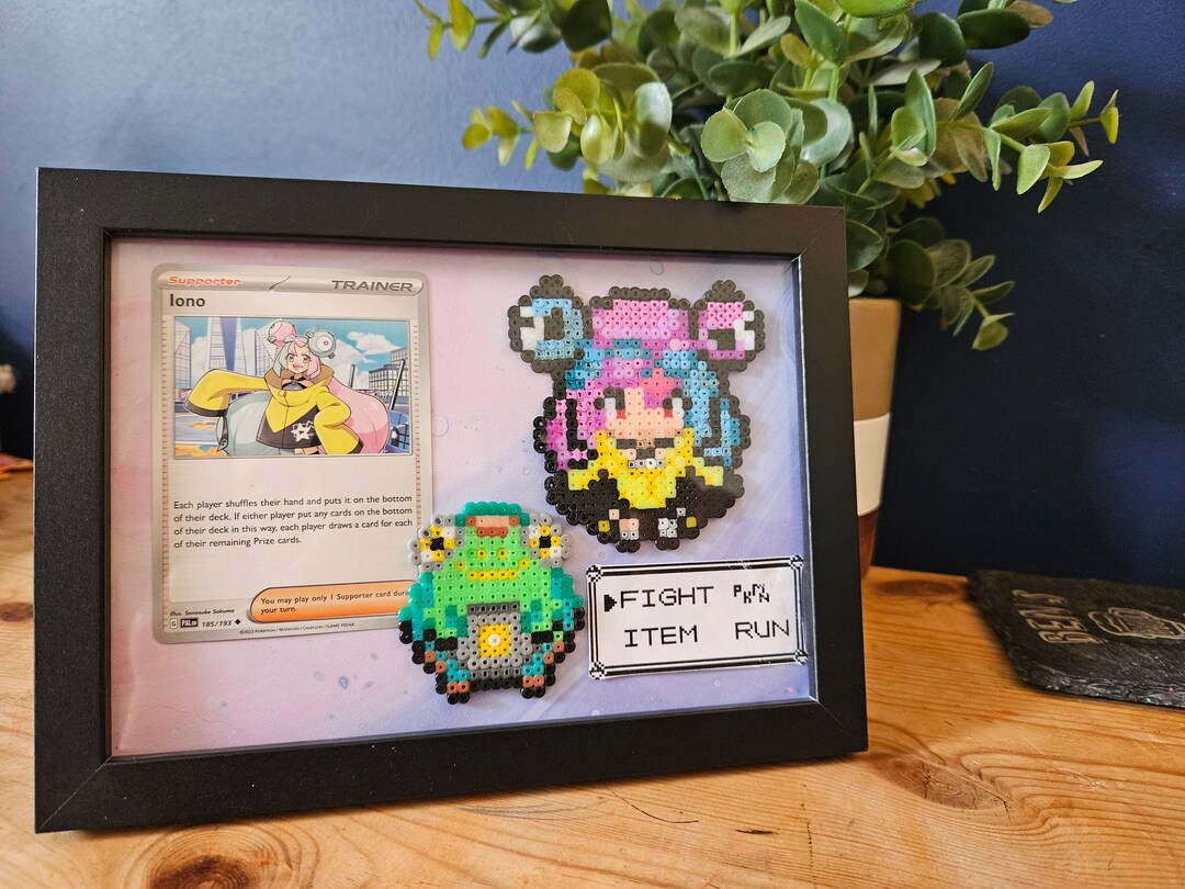 Handmade Iono & Bellibolt Pokémon Pixel Art Framed Picture With TCG ...