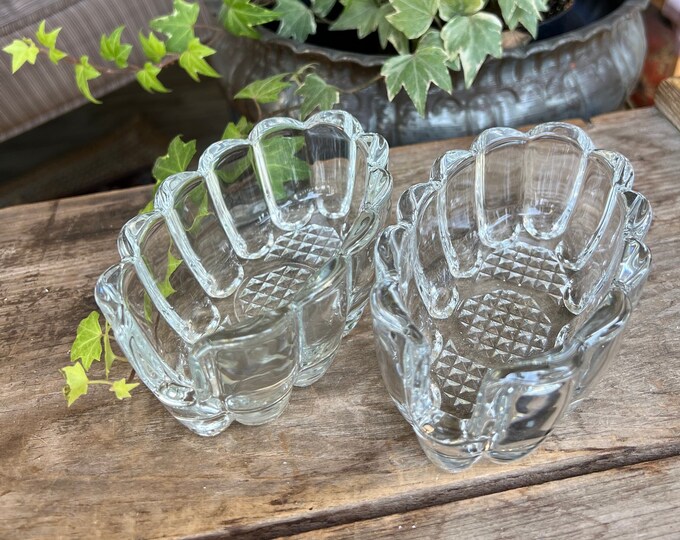 Pair of Vintage Princess House Glass Silverware Holders - Etsy