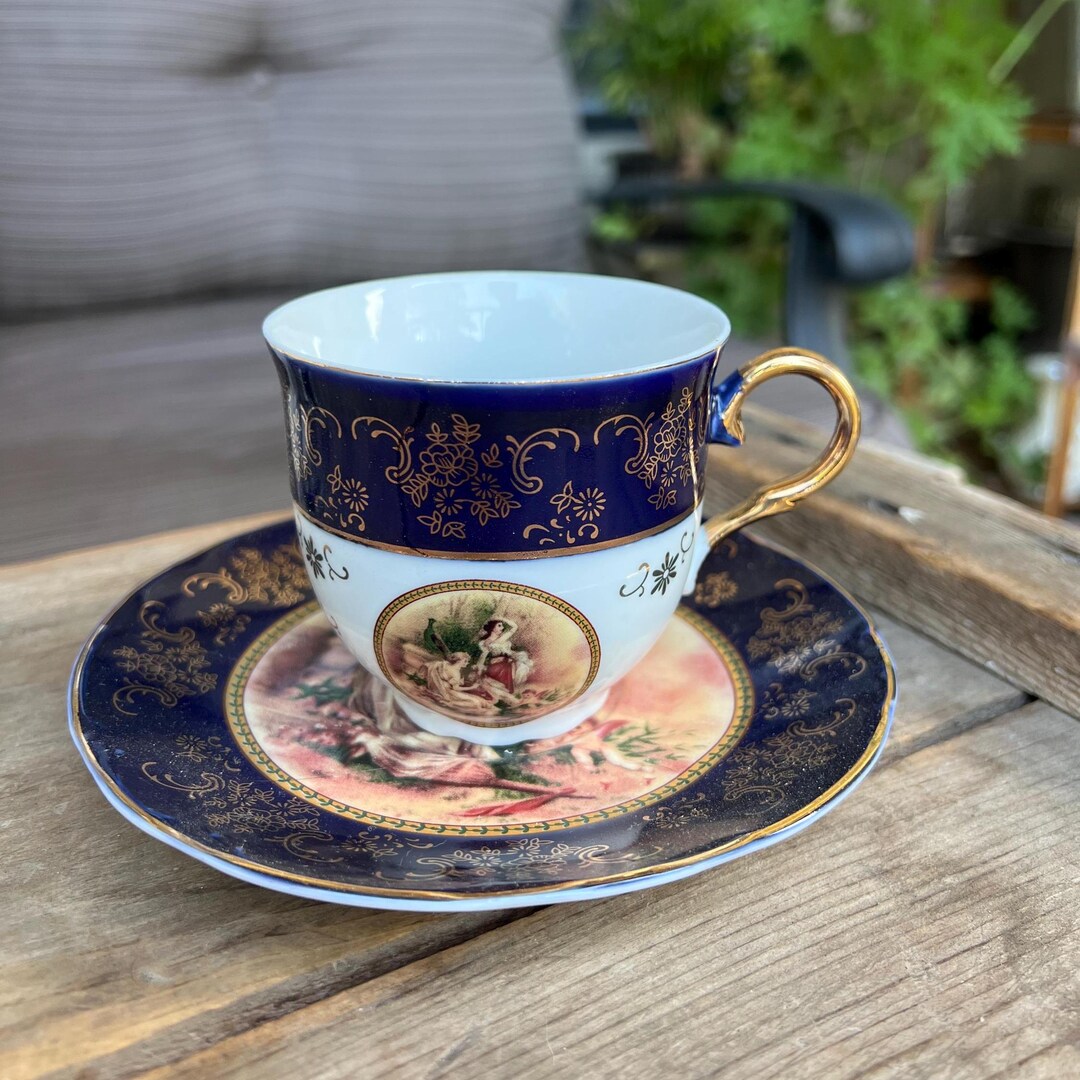 Italian Design Porcelain Teacup and Saucer - Etsy