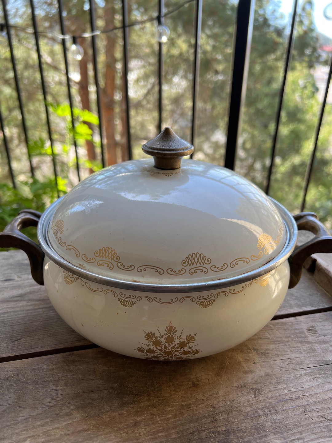 Vintage ASTA 8.5" Casserole Pot W Lid & Brass Amsterdam German ...